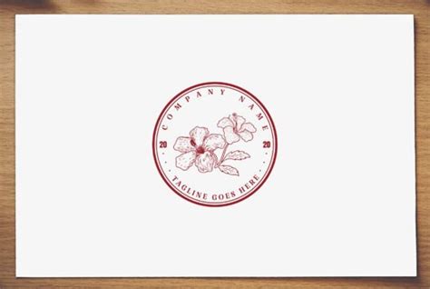 Hibiscus Flower Badge Emblem Label Logo Graphic By Afstudio87