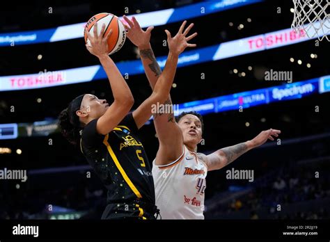 Los Angeles Sparks Guard Dearica Hamby 5 Shoots Against Phoenix