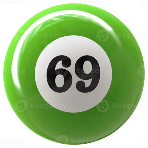 69 Number 3d Ball Green 36307225 Png
