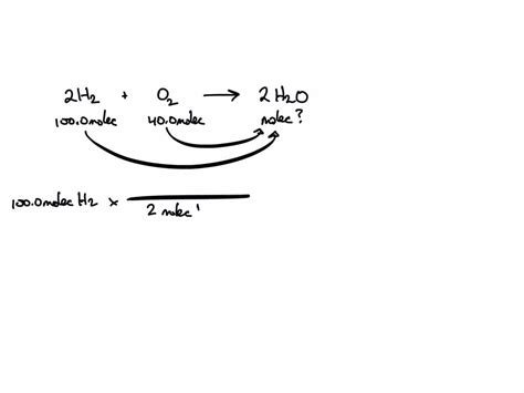 solved if 100 0 molecules of h2 and 40 0 molecules of o2 react how