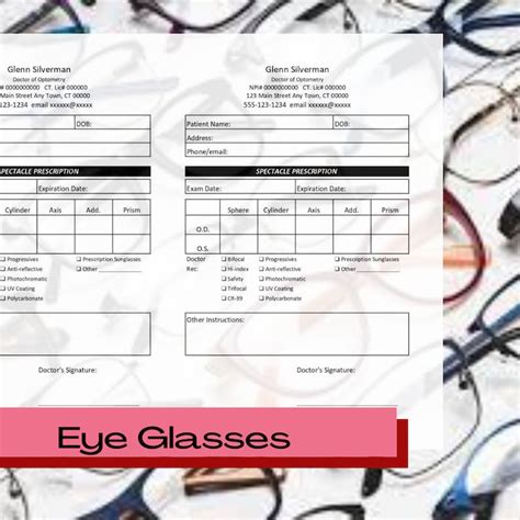 Editable Prescription Set For Optometry Contact Lens And Spectacle