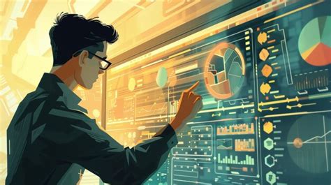 Premium Photo Man Analyzing Computer Graphs