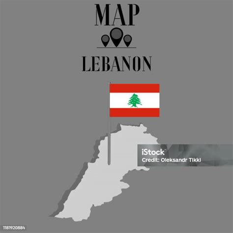 레바논 개요 세계지도 플래그폴 벡터 일러스트 디자인에 국기와 윤곽 실루엣 배경에 고립 개체 요소 국가 설정에서 기호 가정 생활에 대한 스톡 벡터 아트 및 기타 이미지
