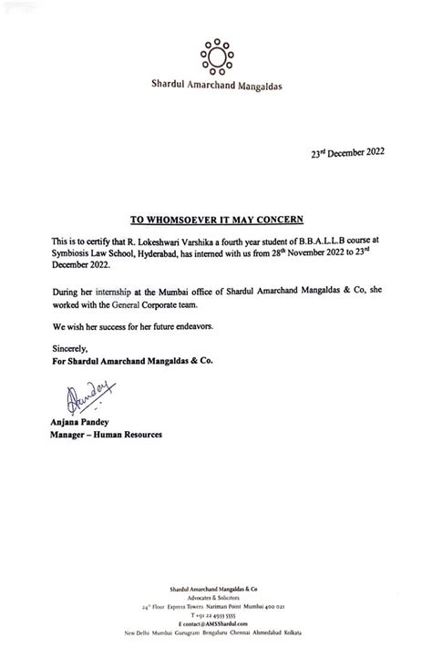 R Lokeshwari Varshika On Linkedin Opportunity Learning Internship Law