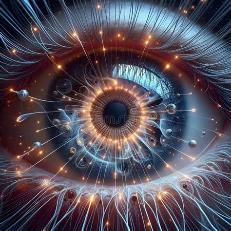 Human Eye With Galaxy Inside Future Concept Generative Ai Stock