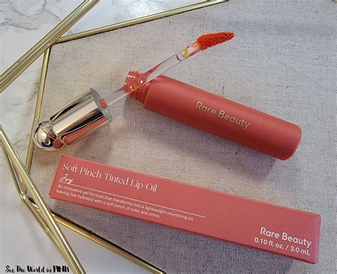 Rare Beauty Soft Pinch Tinted Lip Oil In Joy Try On And Review See