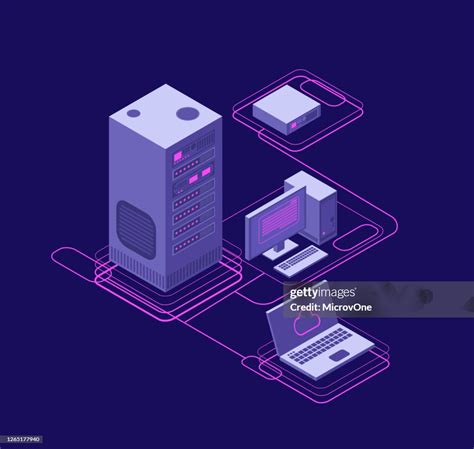 Computer Synchronization Data Network Management Isometric Devices