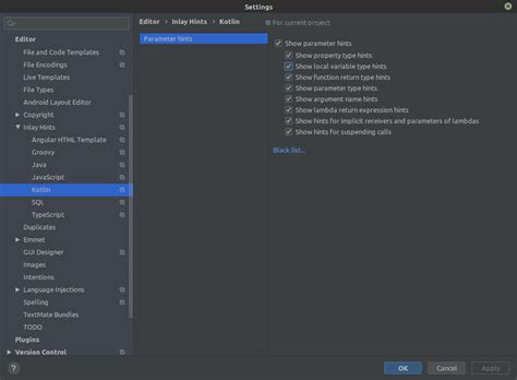 Kotlin Как в Intellij Idea включить подсветку ожидаемых предполагаемых типов Stack