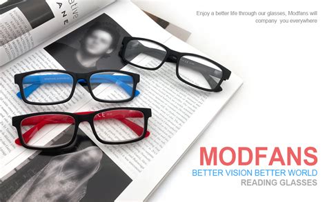 Modfans Reading Glasses 10 Men Women 3 Packrectangular Clear Lens