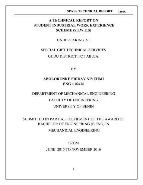 Internship Report Sample Engineering Pdf Master Of Template Document
