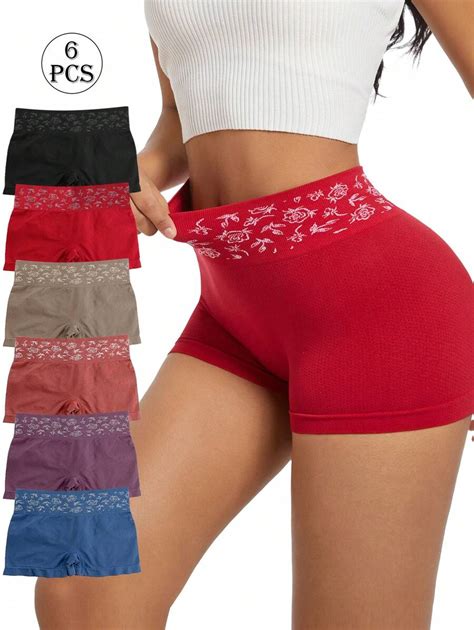 6pcs Womens Seamless Nylon High Elasticity Briefs Shein Usa