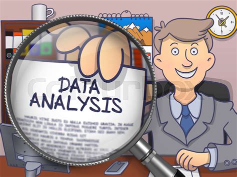 Data Analysis Through Lens Doodle Design Stock Image Colourbox