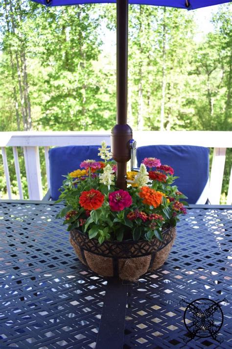 Diy Flower Pot For Around A Umbrella