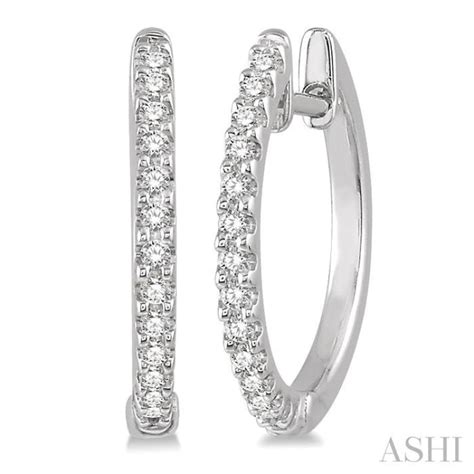 15 Ctw Round Cut Diamond Hoop Earrings In 10k White Gold Dream Jewelers