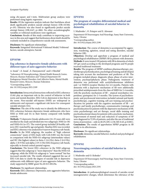 Pdf Eeg Coherence In Depressive Female Adolescents With Different Types Of Auto Aggressive