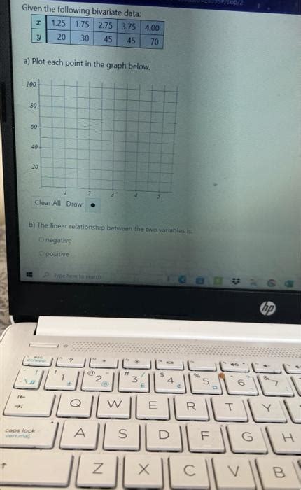 Solved Given The Following Bivariate Data A Plot Each Chegg Com