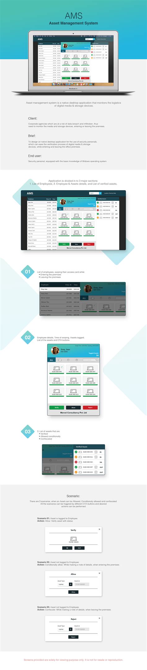 ams asset management system on behance