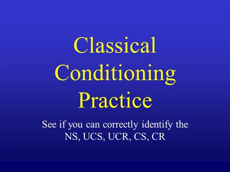 Classical Conditioning Practice Worksheet Doc Psychology
