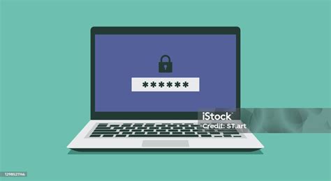 잠금 및 암호 보안 액세스 또는 확인 코드 알림이 있는 랩톱 컴퓨터 컴퓨터 모니터에 대한 스톡 벡터 아트 및 기타 이미지