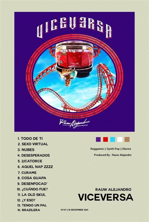 Rauw Alejandro Vicevərsa [Álbum] Frases Foto De Perfil Diseño