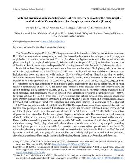 Pdf Combined Thermodynamic Modelling And Elastic Barometry To