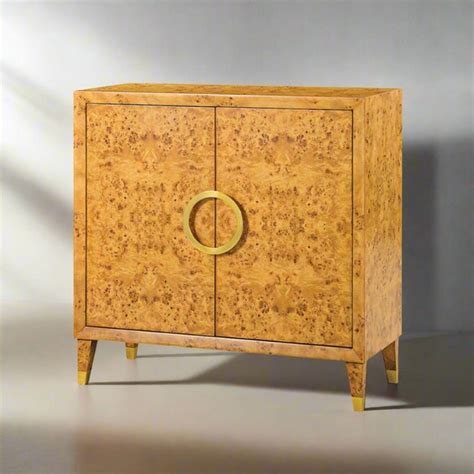 Small Mid Century Burl Cabinet Honey Chairish