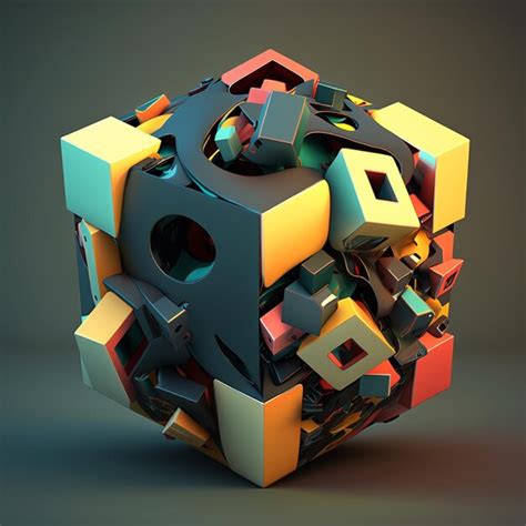 Premium Ai Image There Is A 3d Image Of A Colorful Cube With A Number On It Generative Ai