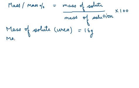 Solved The Concentration Of Urea In A Solution Prepared By Dissolving