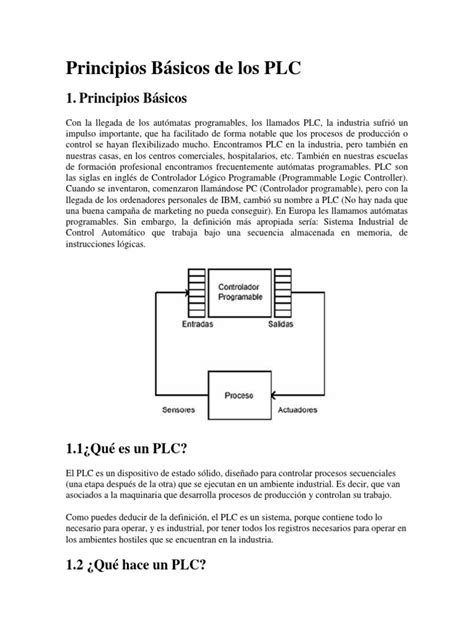 Principios Básicos De Los Plc Pdf Controlador Lógico Programable