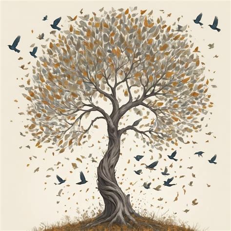 Seamless Cherry Trees Pattern Premium Ai Generated Image