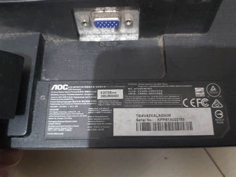 AOC 19 5 INCH MONITOR VGA AND POWER PORT Computers Tech Desktops On Carousell