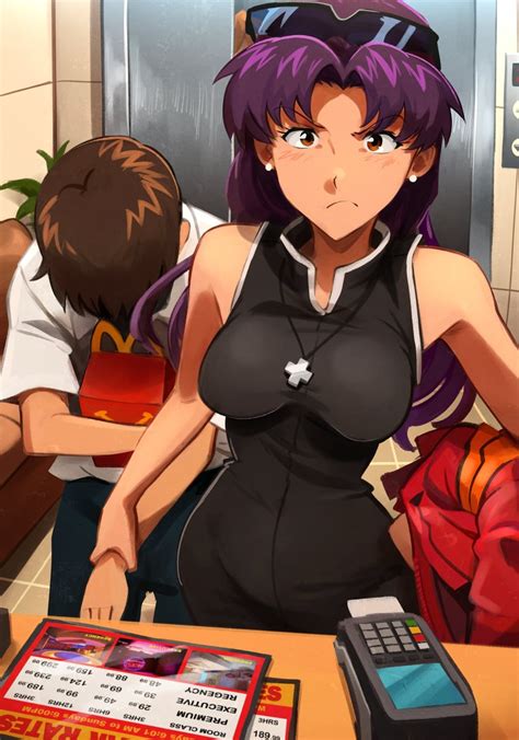 Ikari Shinji And Katsuragi Misato Neon Genesis Evangelion And 1 More