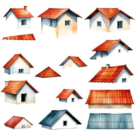 Premium Vector Roofing Vector Set White Background Isolated A High