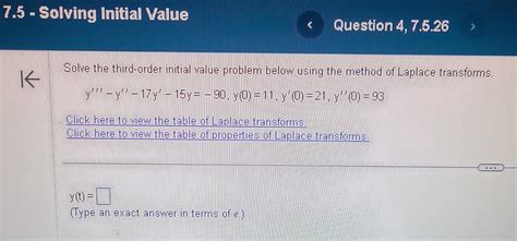 solve the third order initial value problem below