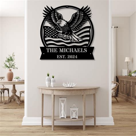 Custom Eagle Us Flag Metal Sign American Flag T Eagle Decor