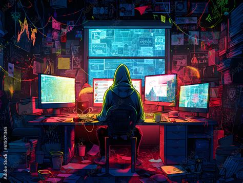 ภาพประกอบสต็อก Ethical Hacker Investigating Vulnerabilities On Dual