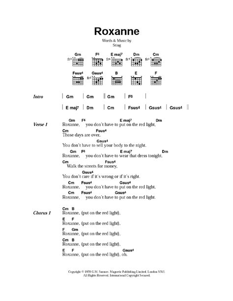 Roxanne Police Chords Roxanne The Police Hiqwz