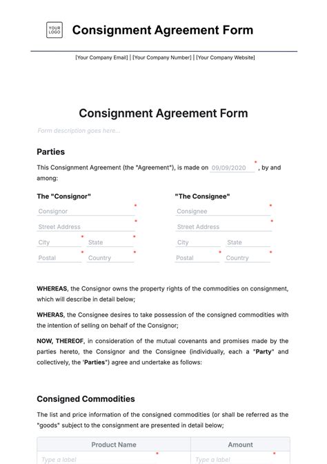 Blank Consignment Note Template Blank Consignment Note Template