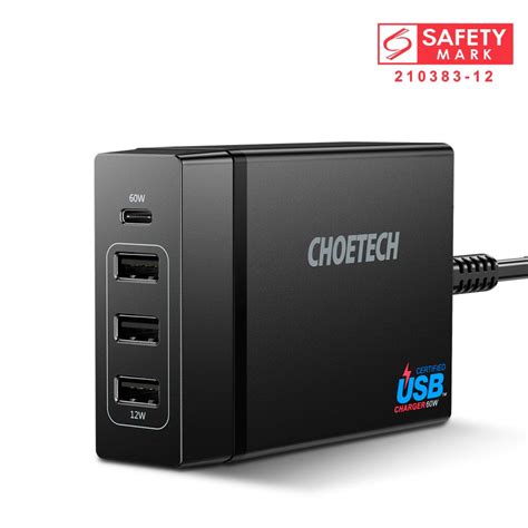 Komass 72w 4 Port Usb C Pd 60w Charger 1usb C Pd 3 Usb A Ports