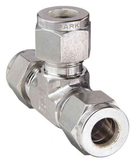 Parker 1 2 In Od 1 2 In Od X 1 2 In Od Fitting Size Stainless Steel Compression Tee Fitting