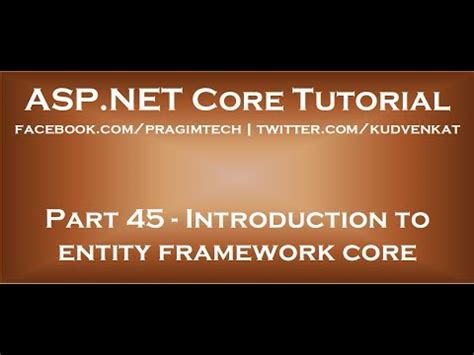 Introduction To Entity Framework Core YouTube