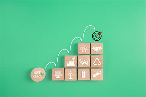 Net Zero 지구 온난화와 기후 변화 문제탄소와 오염을 줄이기 위한 녹색 에너지와 지속 가능한 솔루션 생태 개념을 위한 나무 블록 0명에 대한 스톡 사진 및 기타 이미지