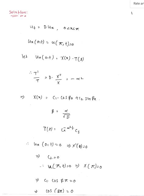 Solved Problem 8 Consider The Heat Equation With Dirichlet