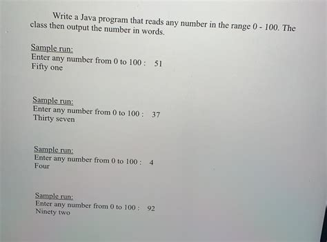 Solved Write A Java Program That Reads Any Number In The