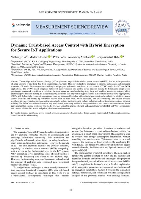 Pdf Dynamic Trust Based Access Control With Hybrid Encryption For Secure Iot Applications