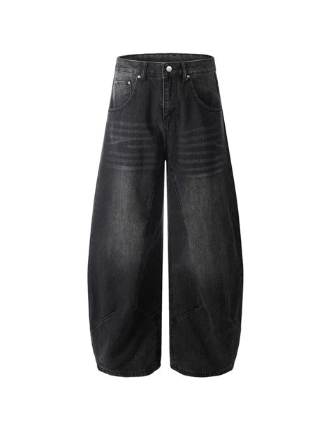 Bakyarder Vintage Washed Pleated Barrel Jeans
