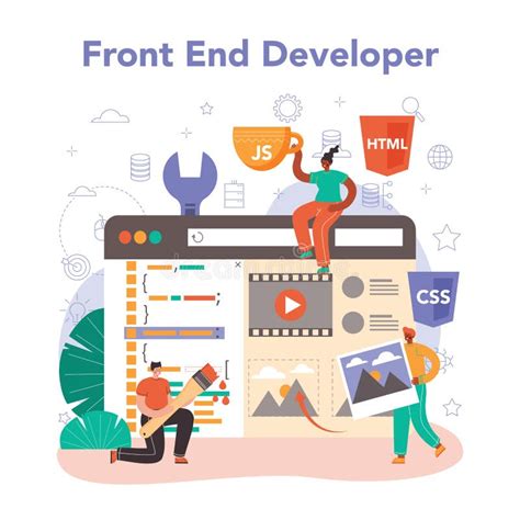 Front End Developer Concept Website Interface Design Improvement Stock