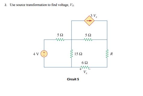 use source transformation to find voltage v x