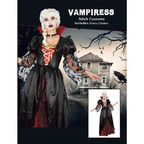 Female Vampire Costume Adult Free Size Halloween Costume Party