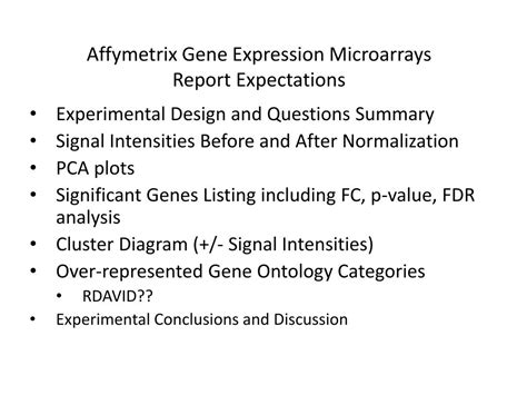 Ppt Affymetrix Gene Expression Microarrays Powerpoint Presentation